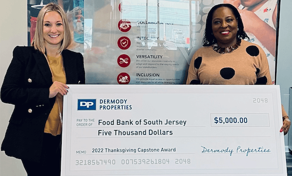 Dermody Properties Presents a $5,000 Thanksgiving Capstone Award to the Food Bank of South ...